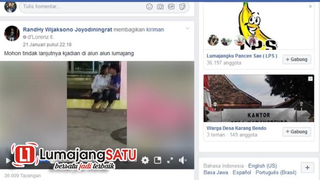 Duh.. Video Mesum di Alun-alun Lumajang Viral di Media Sosial